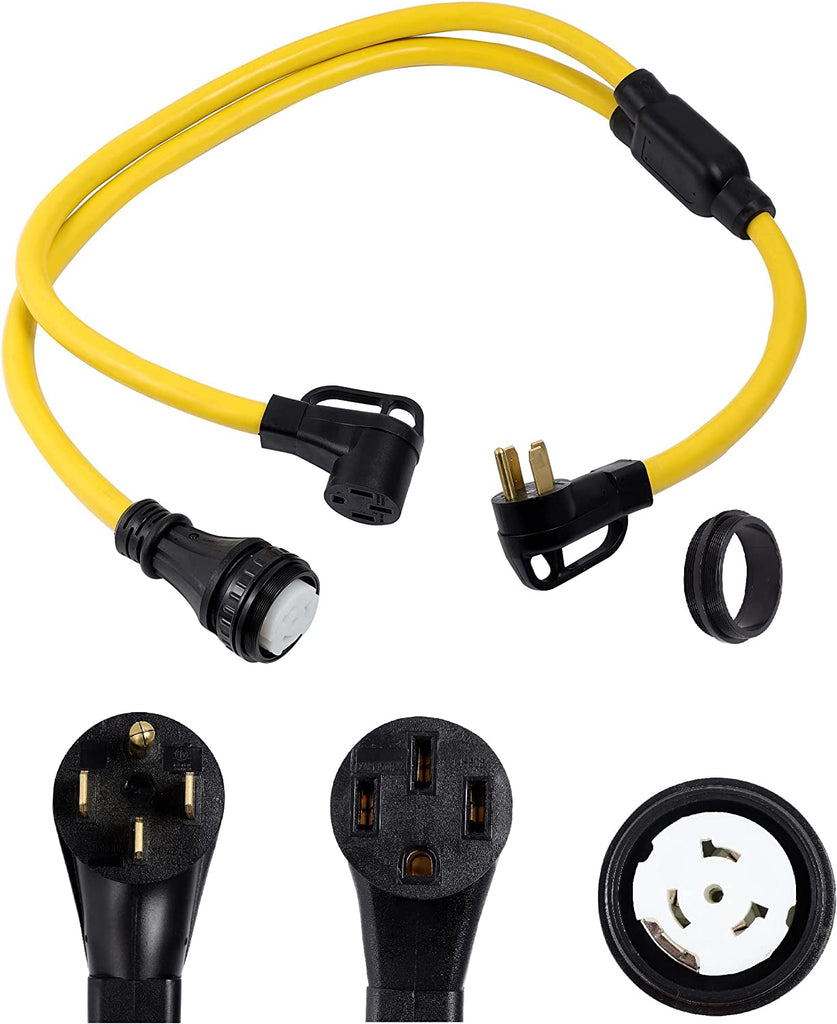 NEMA 14-50P to 14-50R/SS2-50R 2 Outlet Y Splitter 5 Feet 120V/240V 50 ...
