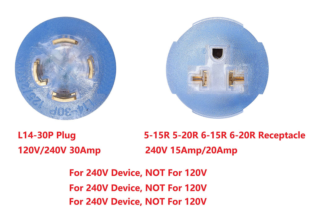 ONETAK NEMA L14-30P to 5-15R 5-20R 6-15R 6-20R Compact 240V 50 Amp 4 P